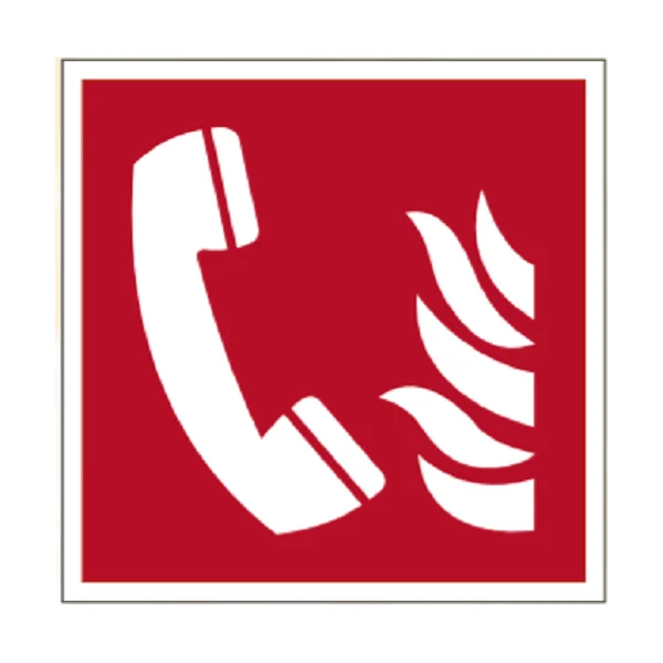 Bezpečnostní požární značení, telefon s požární signalizací ...