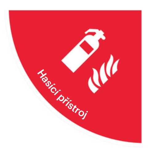Samolepicí plošné protiskluzové značení (čtvrtkruh), ''hasicí přístroj ...