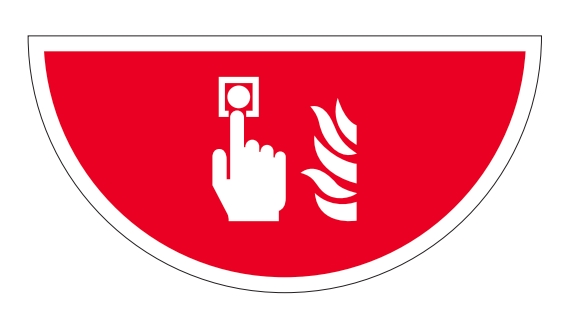 Samolepicí plošné protiskluzové značení (půlkruh), požární alarm ...